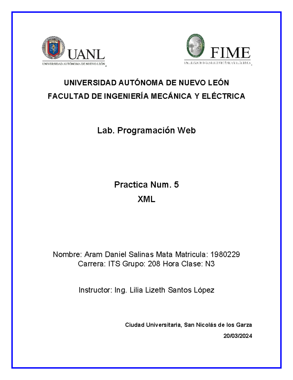 LAB PW Practica 5 - Lab - UNIVERSIDAD AUTÓNOMA DE NUEVO LEÓN FACULTAD ...