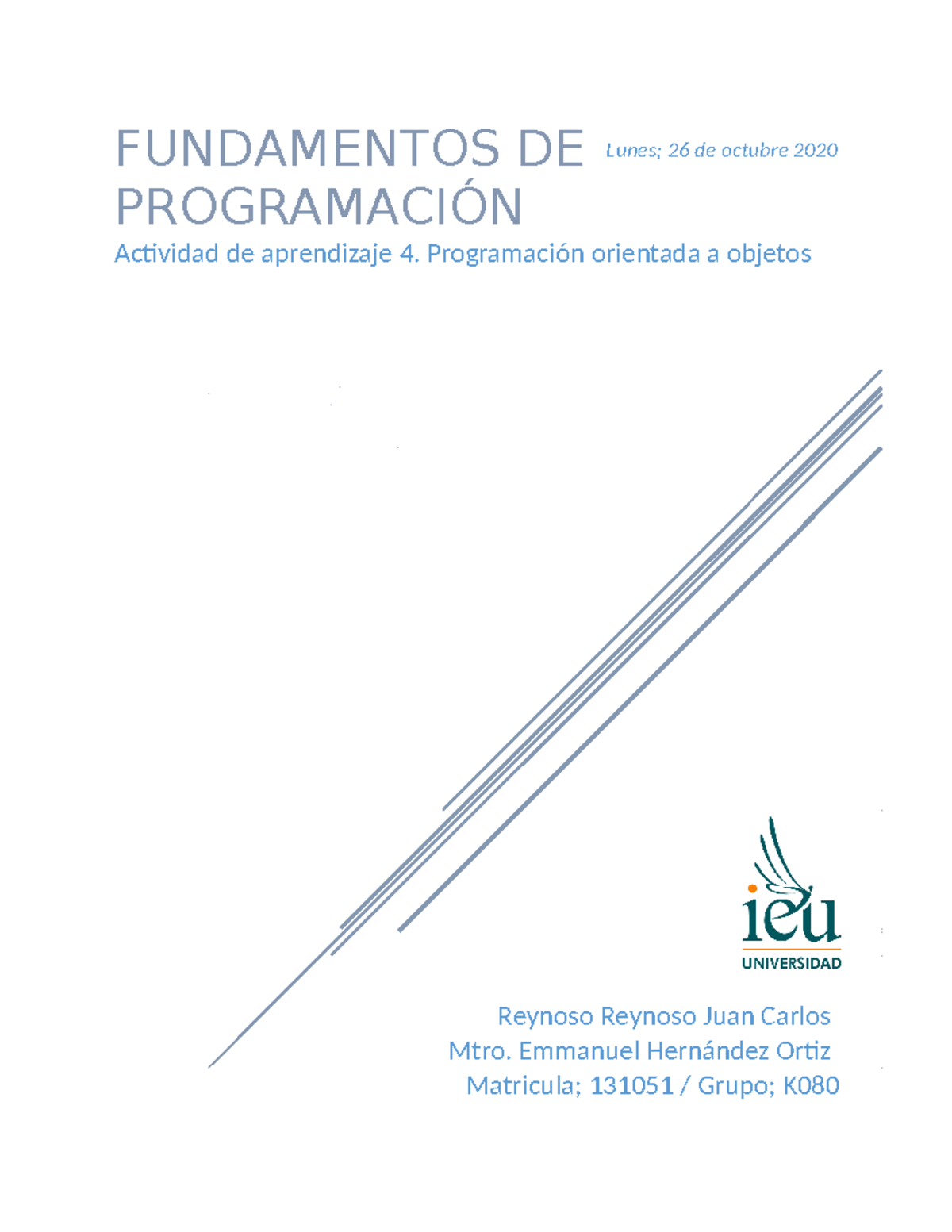Actividad de aprendizaje 3 Programación en java - FUNDAMENTOS DE ...