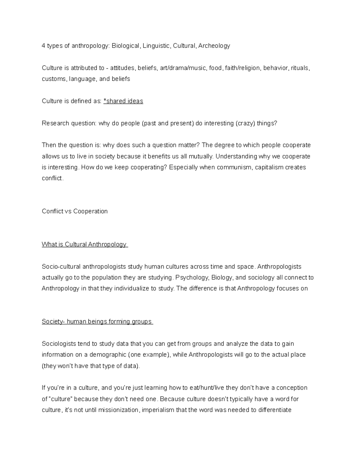 Anthro 111 - lecture - 4 types of anthropology: Biological, Linguistic ...