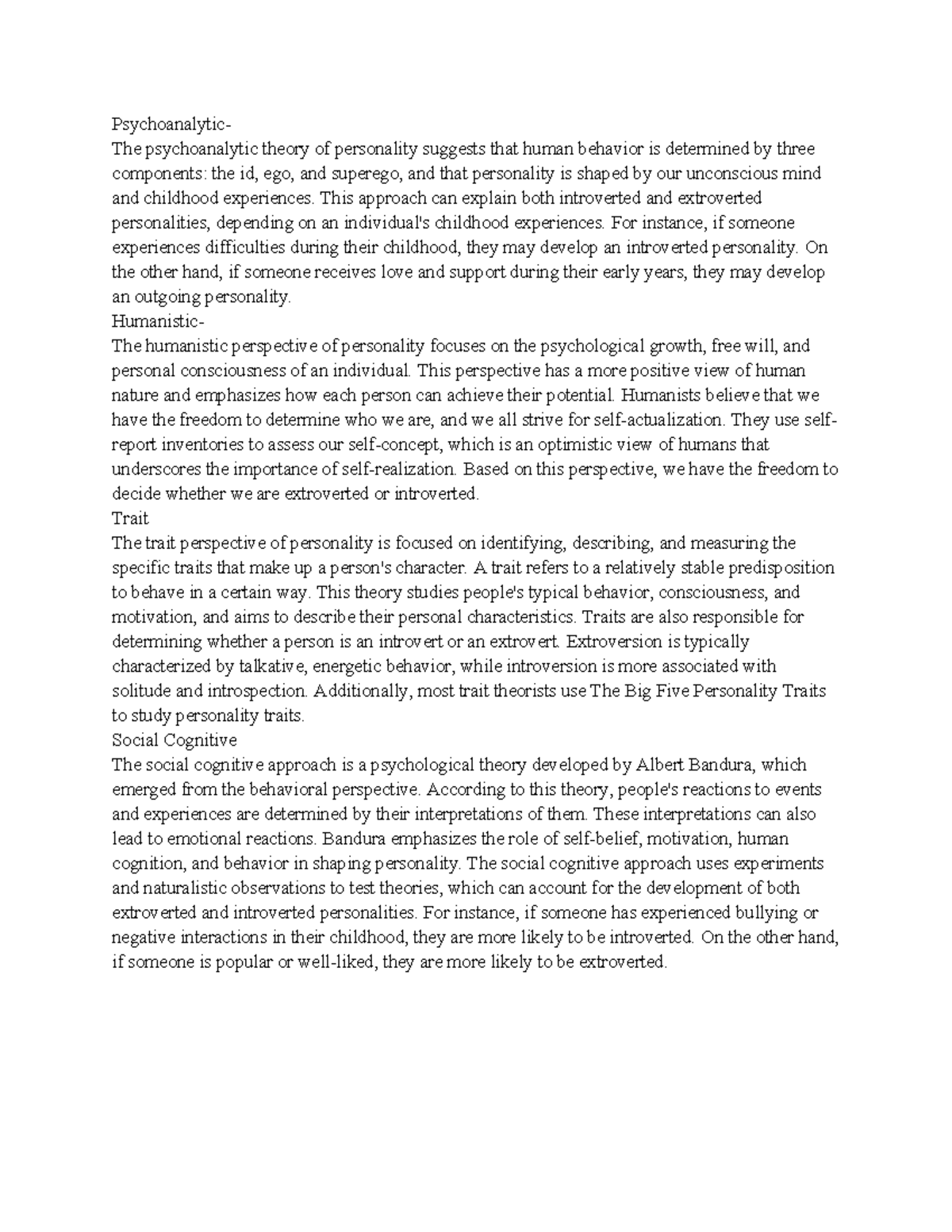 Theories of Personality - Psychoanalytic- The psychoanalytic theory of ...