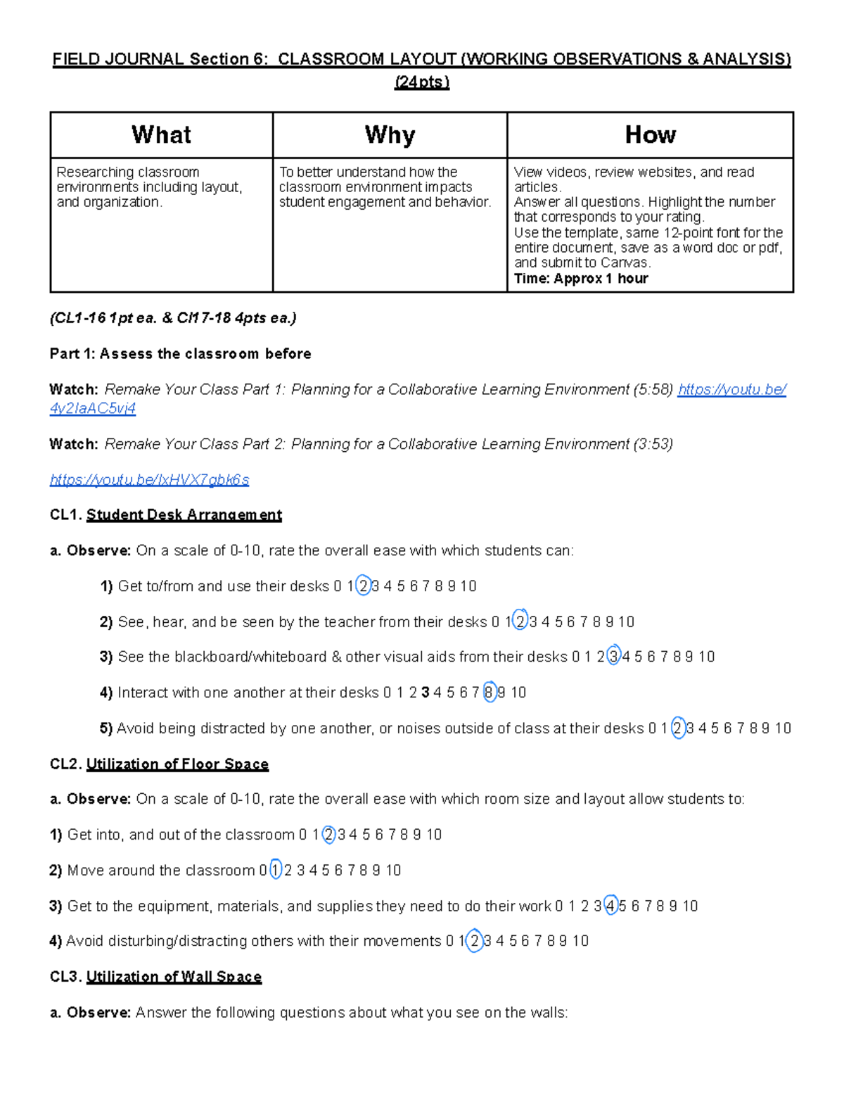 EPC field journal classroom layout - FIELD JOURNAL Section 6: CLASSROOM ...