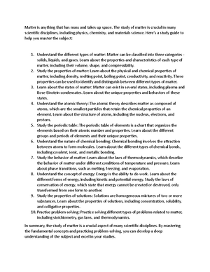 Chem 105 - The study guide on chemistry is a comprehensive guide that ...