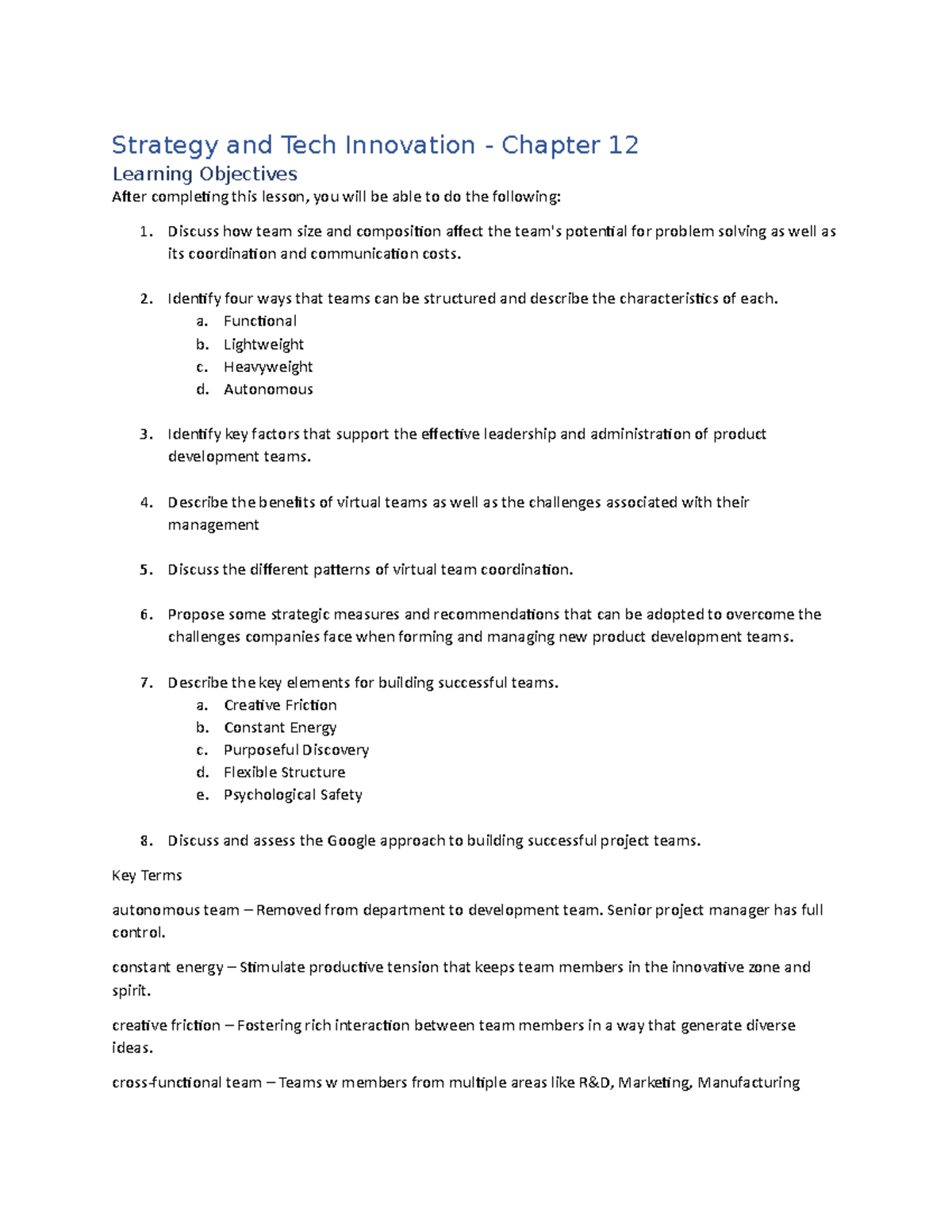 Strategy and Tech Innovation - Lesson 12 - Strategy and Tech Innovation ...