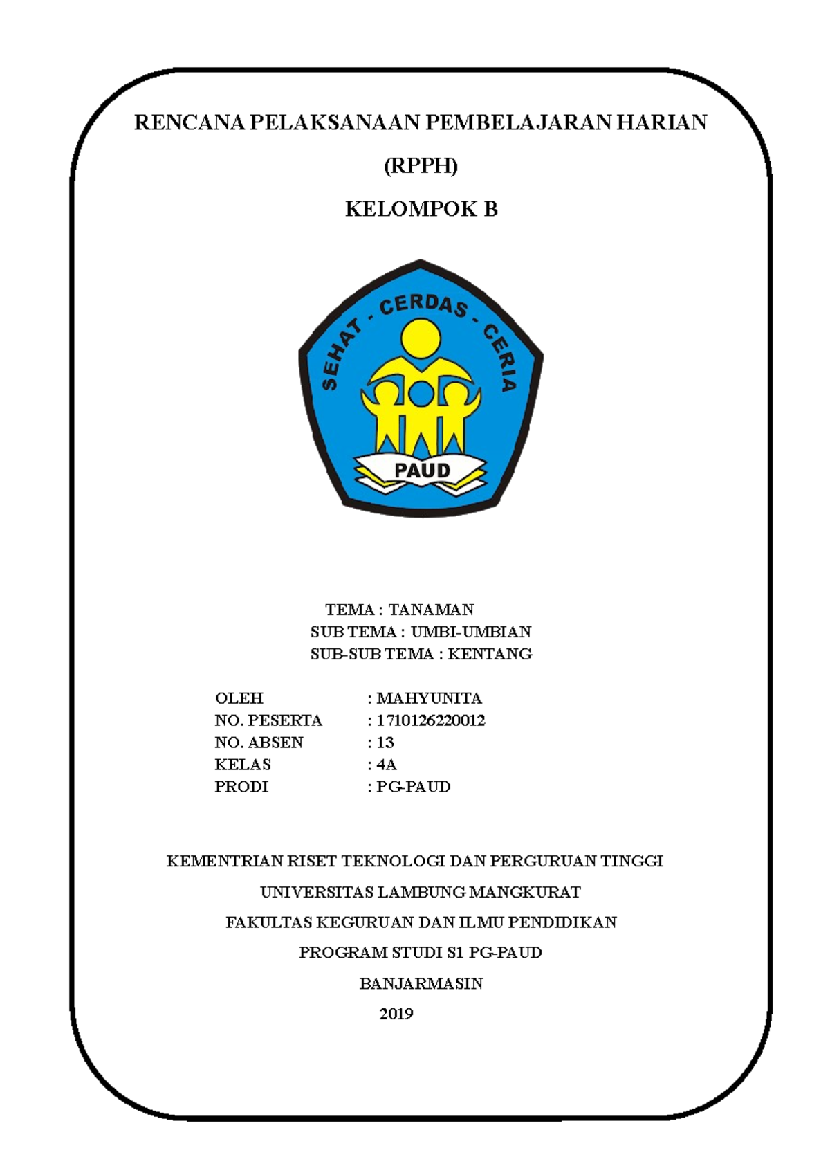 Final RPPH - Rpph - nm RENCANA PELAKSANAAN PEMBELAJARAN HARIAN (RPPH ...