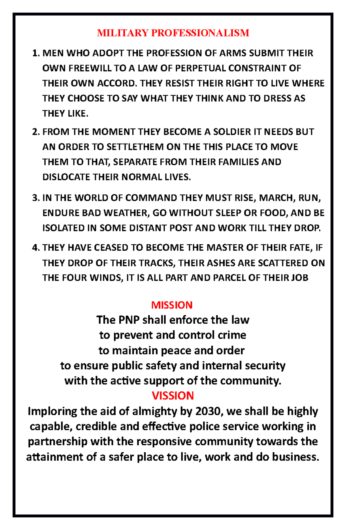 Military Professionalism 2 dfasdfsfaffgfxgga - MILITARY PROFESSIONALISM MEN WHO ADOPT THE ...