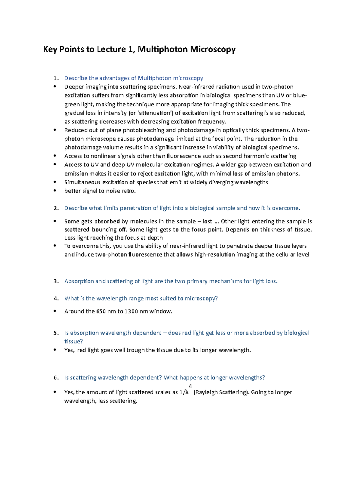 Exam 10 December 2017, questions and answers - Key Points to Lecture 1 ...