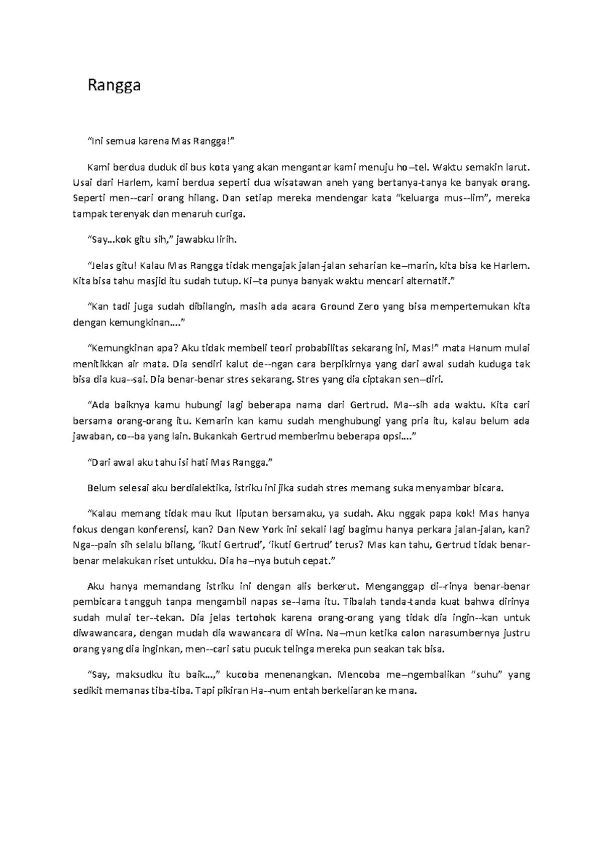 Rangkuman Novel Bulan terbelah-64 - Rangga “Ini semua karena Mas Rangga ...