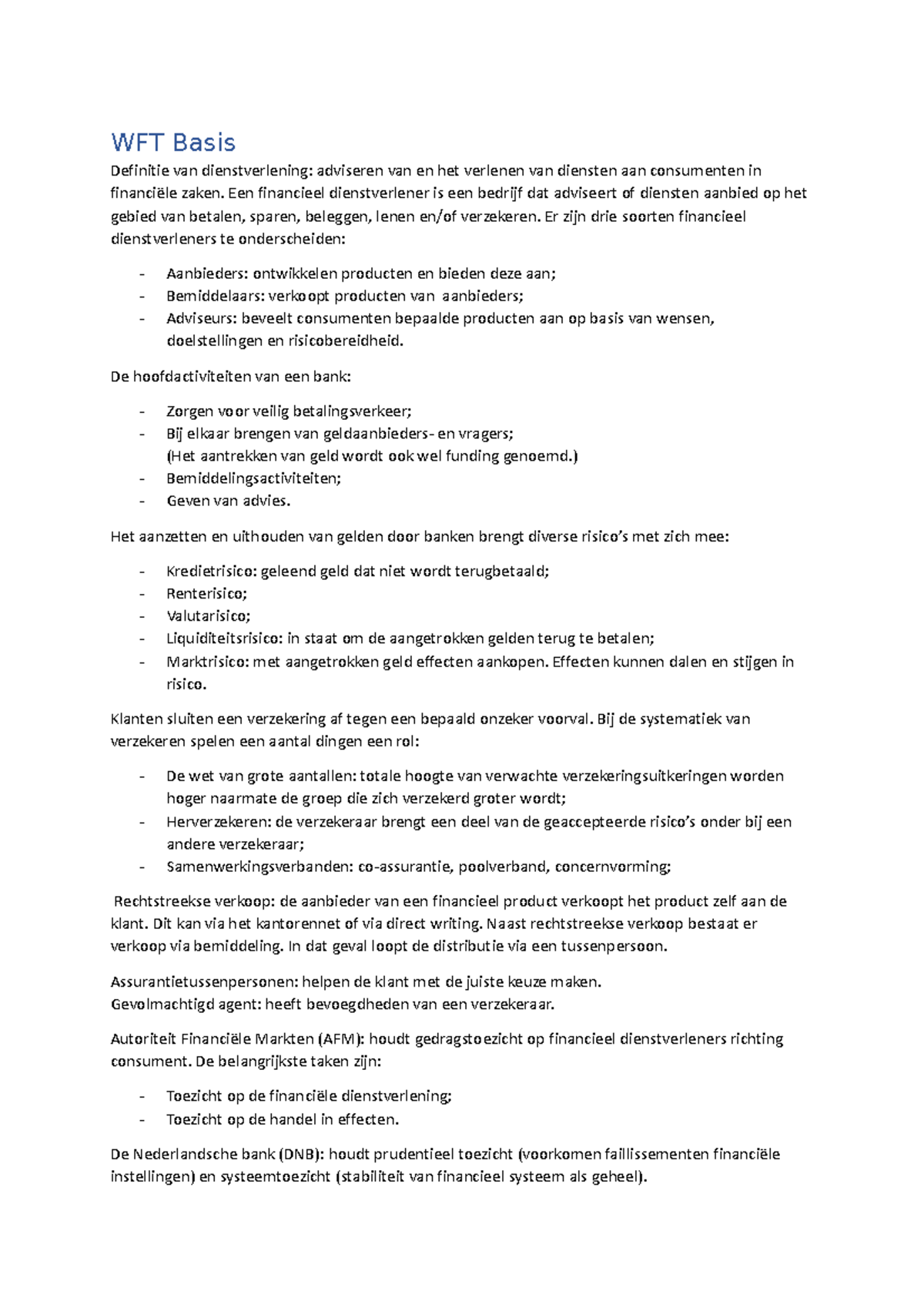 WFT Basis - WFT Basis Definitie van dienstverlening: adviseren van en ...