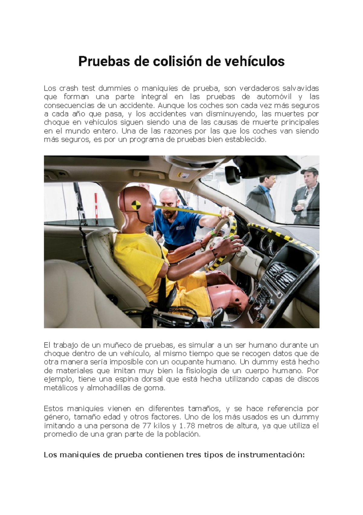 Pruebas de colisión de vehículos - Pruebas de colisión de vehículos Los ...