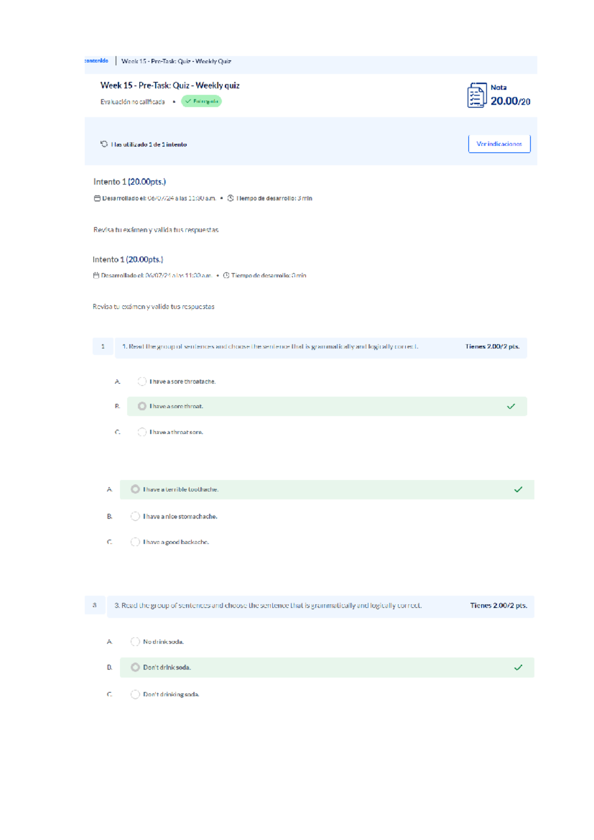 Semana 15 Ingles - BUENA - contenido Week 15 Quiz Weekly Quiz Week 15 Quiz Weekly quiz Nota ...