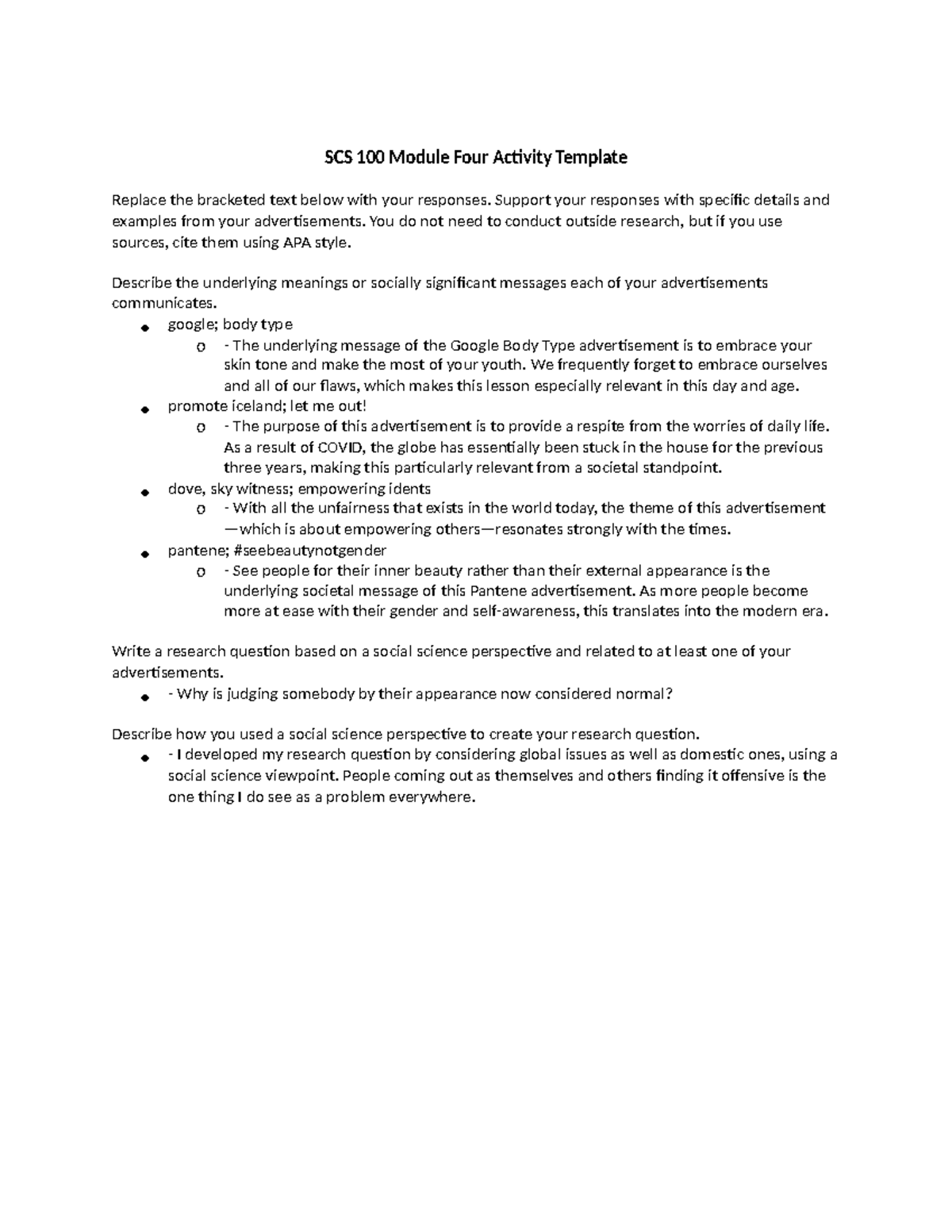 SCS 100 Module Four Activity Template (1) - SCS 100 Module Four Acvity ...
