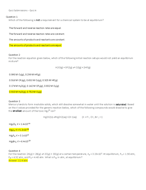 Chemistry Quiz 3 - Quiz Submissions - Quiz 3 Question 1 Based on the ...