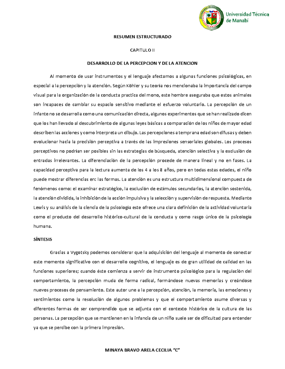 Resumen Estructurado- UNI3 - MINAYA BRAVO ARELA CECILIA “C” RESUMEN ...