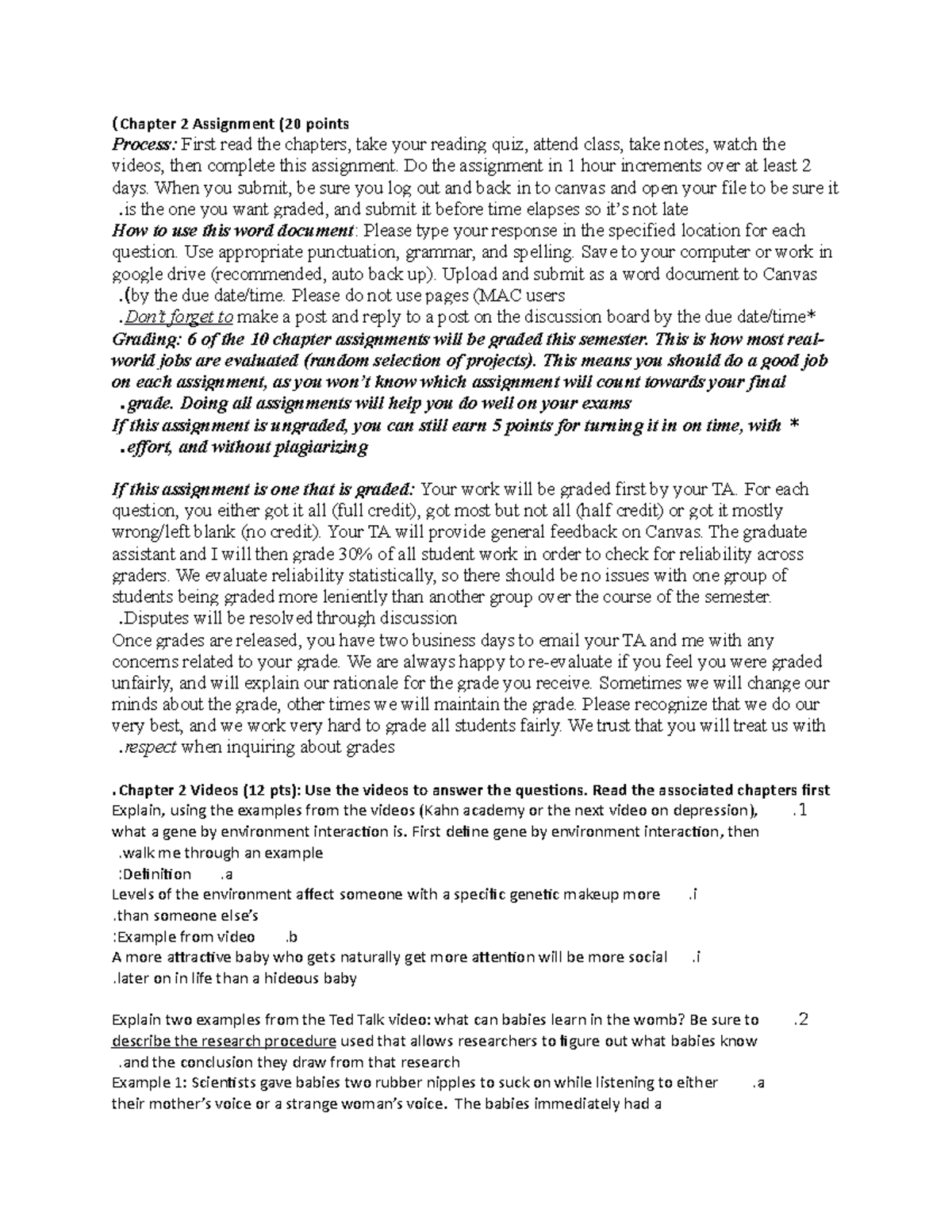 Chapter 2 Assignment- Katie Fortin Wqord - (Chapter 2 Assignment (20 points Process: videos ...