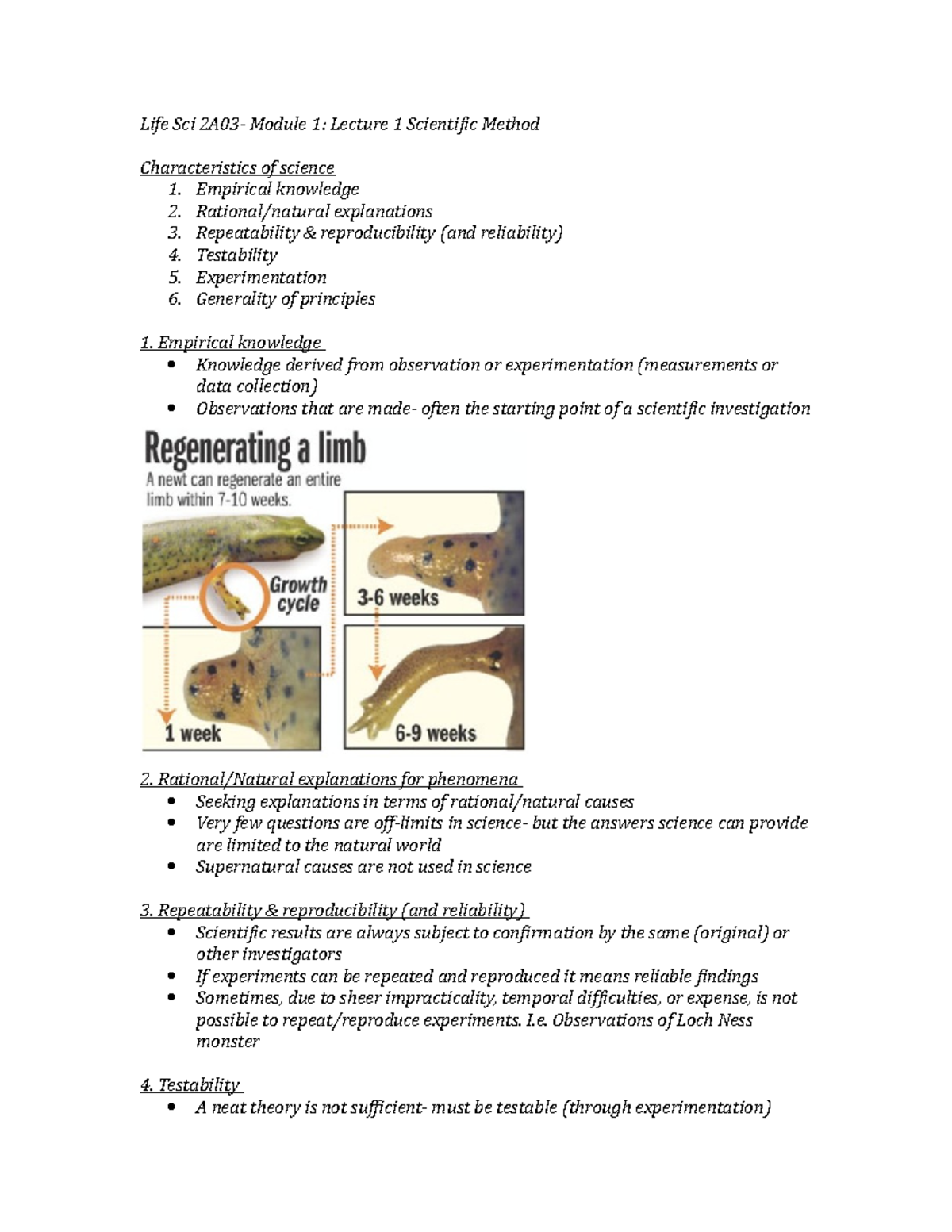 Life Sci 2A03 Module 1 Lecture 1 - Life Sci Module 1: Lecture 1 ...