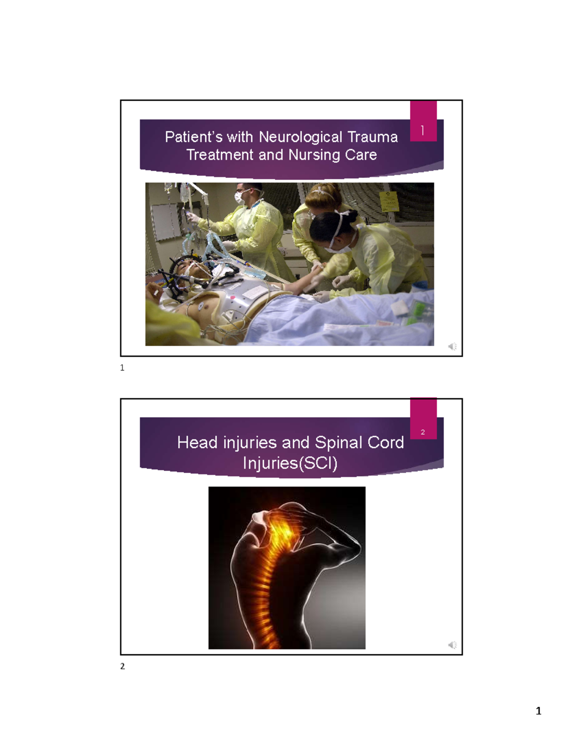 Neuro 2 - nursing notes - Patient’s with Neurological Trauma Treatment ...