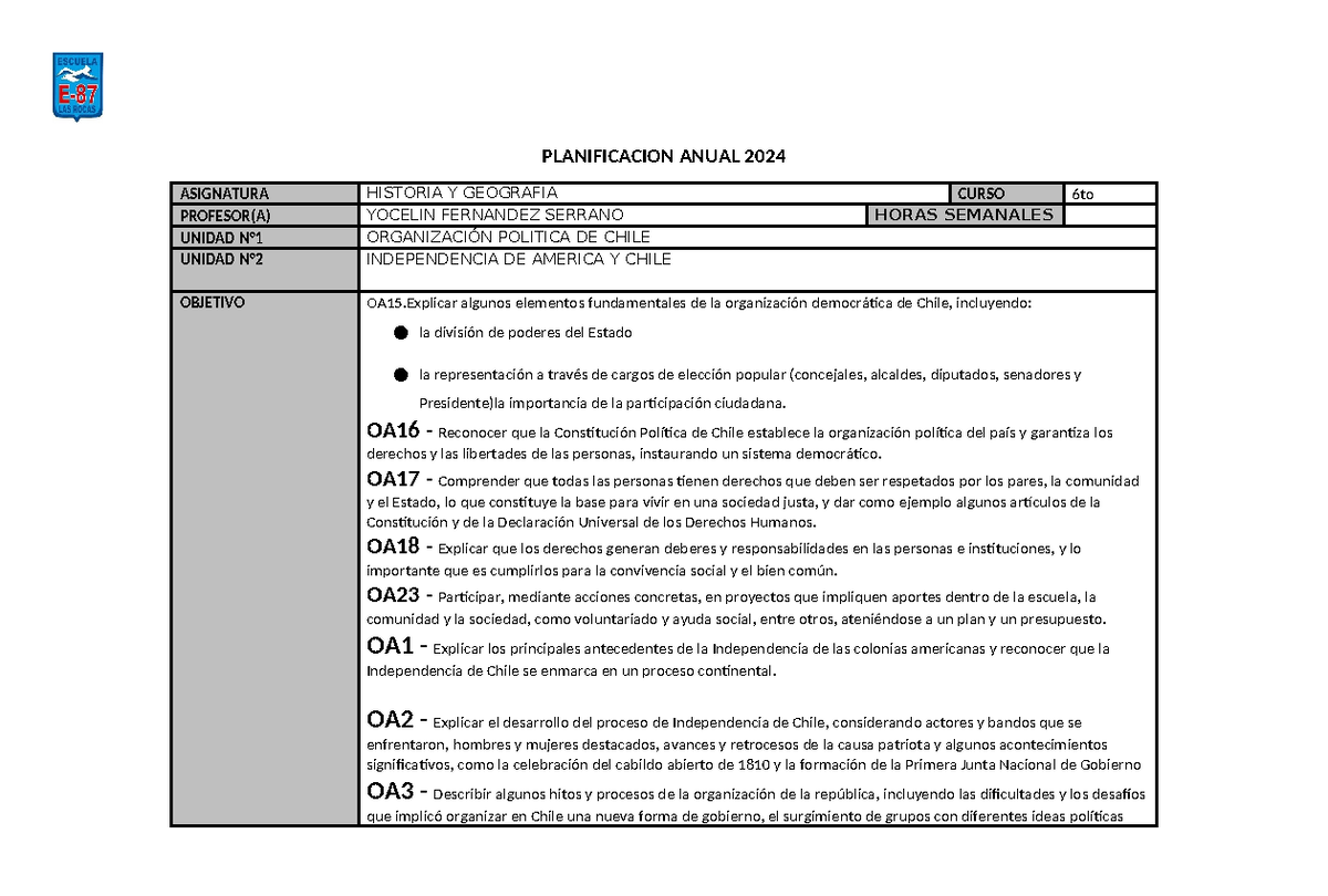 Planificacion-anual 6to 2024 - PLANIFICACION ANUAL 2024 ASIGNATURA ...