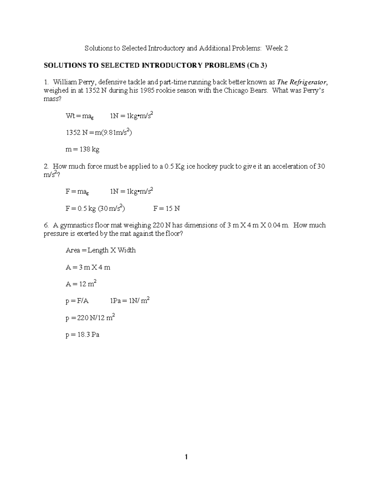 Sample problems answers solution in PPT - Solutions to Selected ...