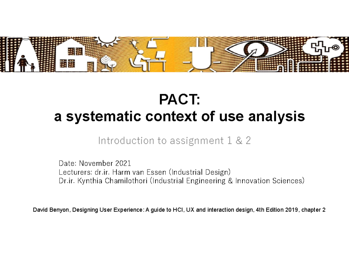 Slides PACT Analysis - PACT: a systematic context of use analysis ...