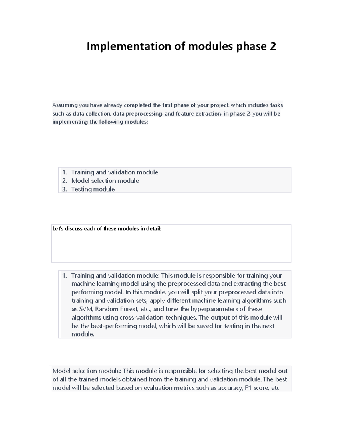 Cv ex-p -06 - Implementation of modules phase 2 Assuming you have ...