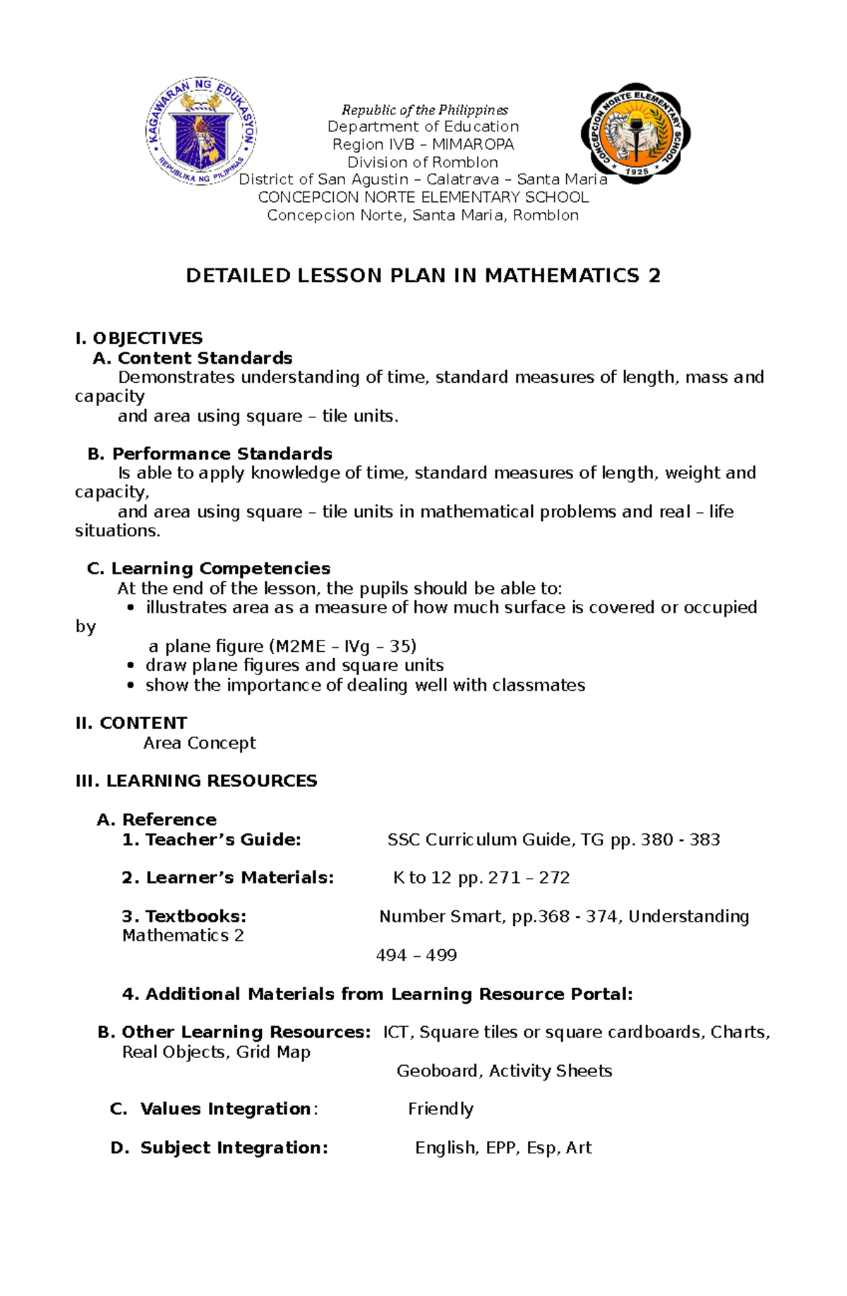 Final demo in math - Republic of the Philippines Department of ...
