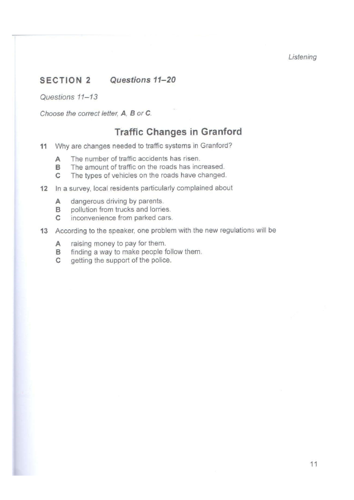 Listening - ielts - Listening SECTION 2 Questions Questions Choose the ...