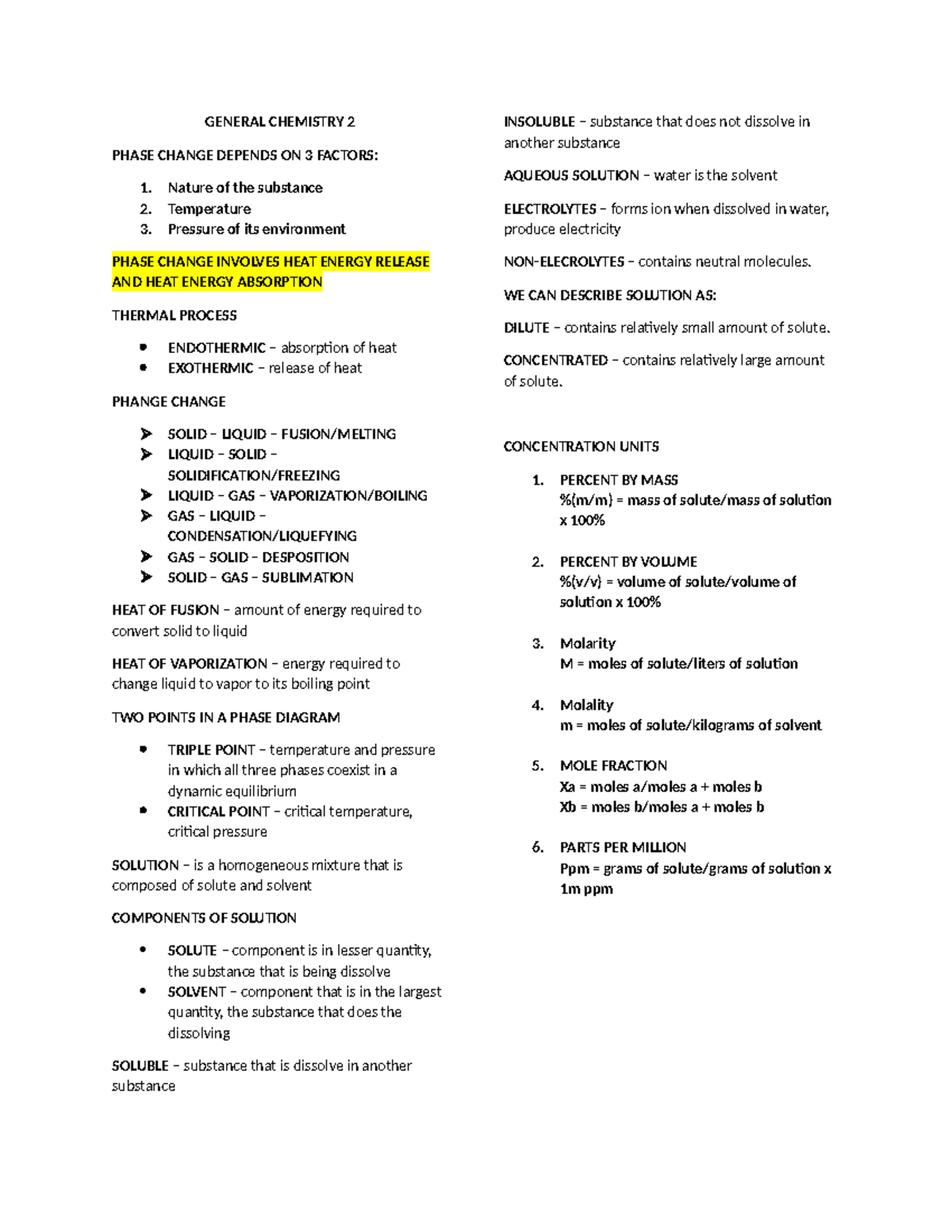 General Chemistry 2 - chem 1 - GENERAL CHEMISTRY 2 PHASE CHANGE DEPENDS ...