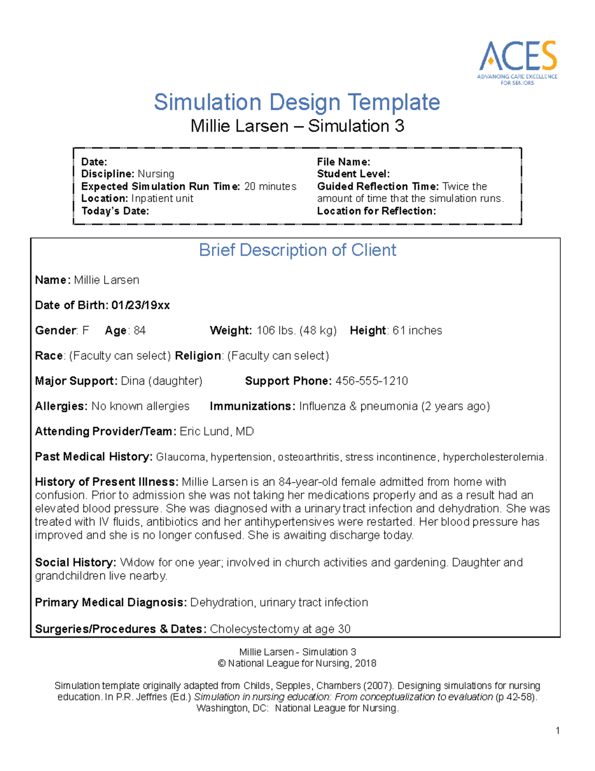 Sim 3 template - Lecture notes 1 - Simulation Design Template Millie ...