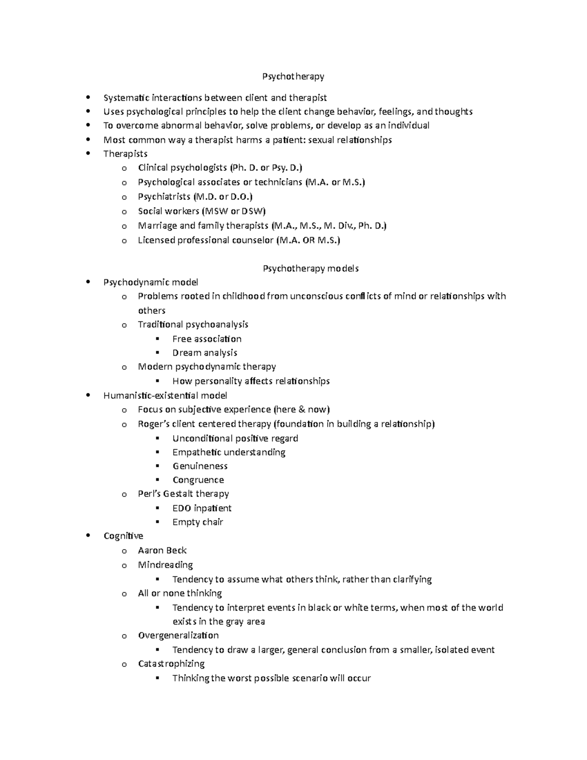 Psychotherapy notes - Denise M. Martz - Psychotherapy Systematic ...