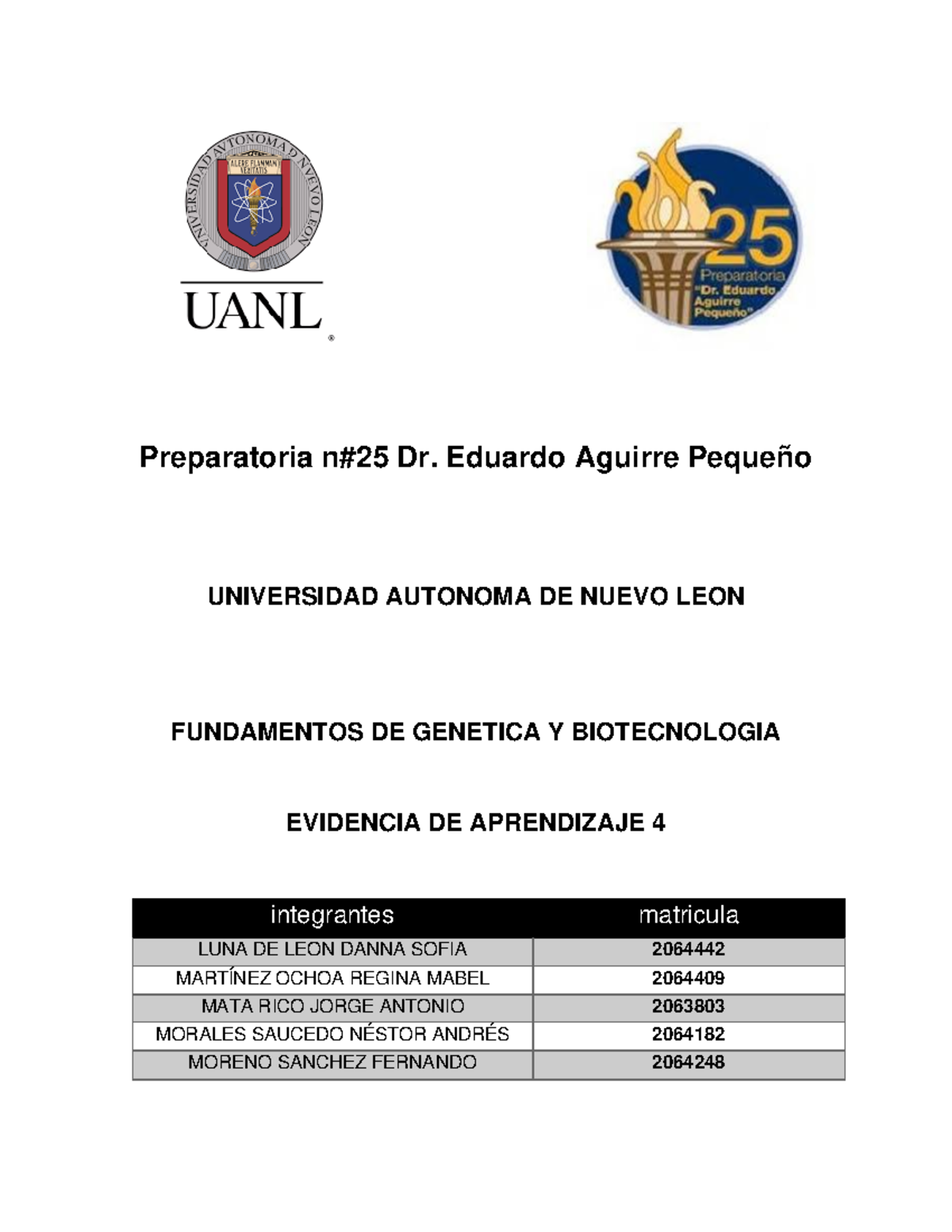 Evidencia 4 FGy B - tarea de fungyb prepa 25 - Preparatoria n#25 Dr ...