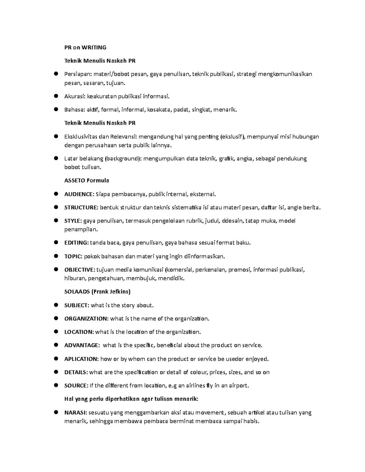 PR on Writing - cara penulisan PR - PR on WRITING Teknik Menulis Naskah ...
