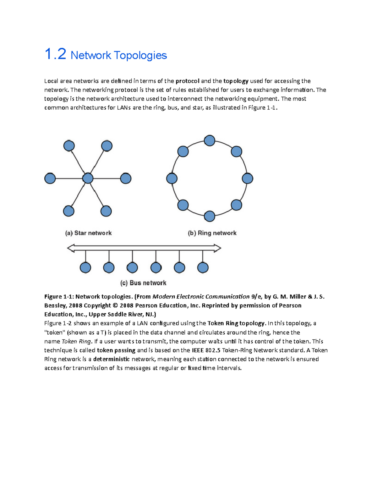 Lesson 1 book - 1 Network Topologies Local area networks are defined in terms of the protocol ...