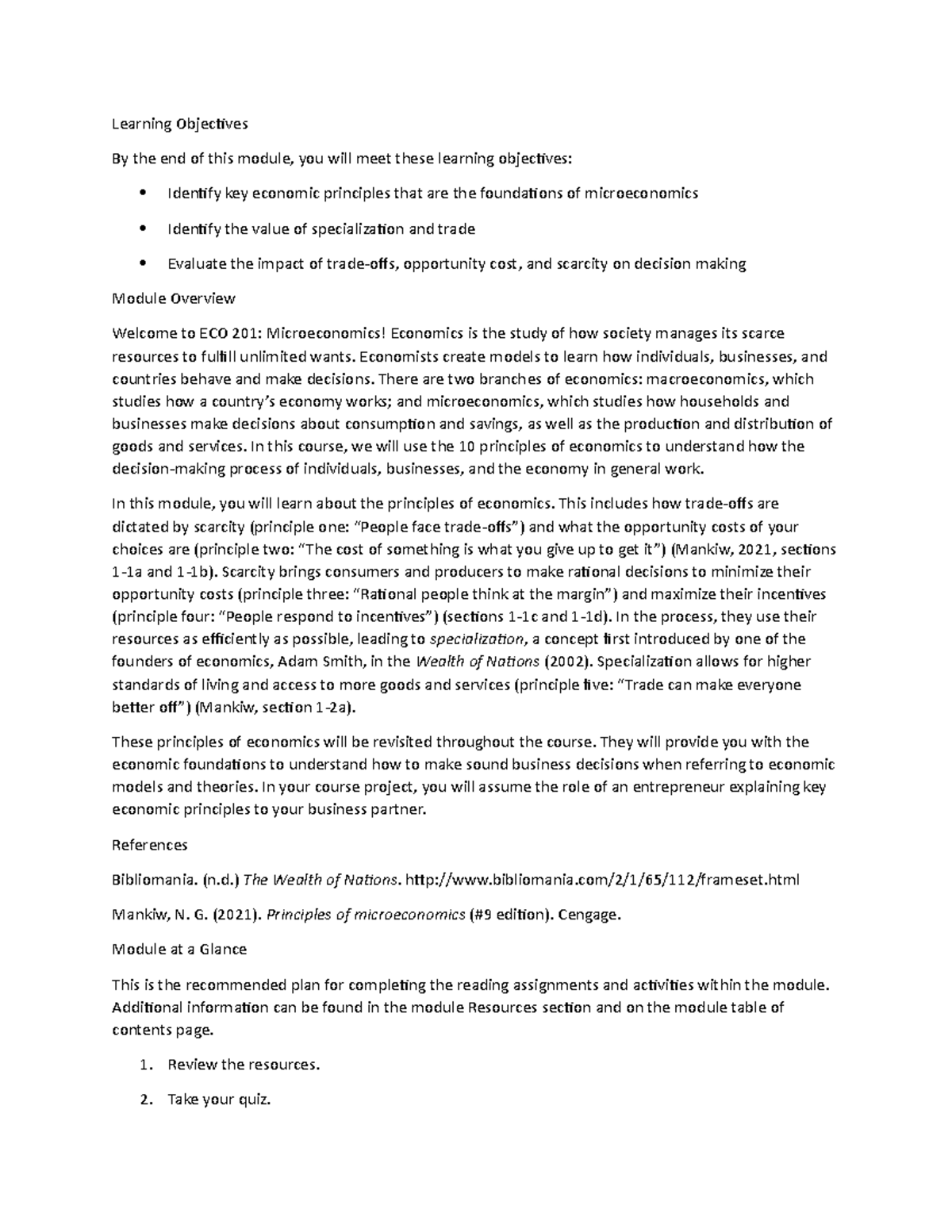 Module 1 - Learning Objectives By the end of this module, you will meet these learning ...