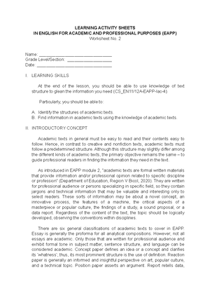 Worksheet 6 - 5nybw5nbqyn3q5b - LEARNING ACTIVITY SHEETS IN EAPP ...