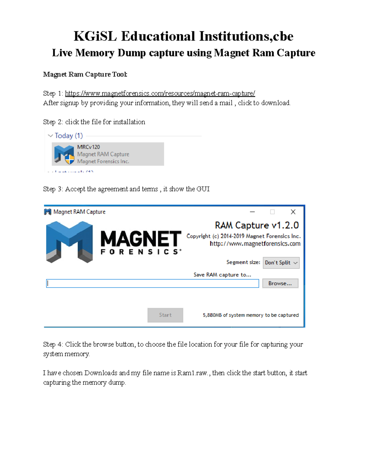 Memory Capture using Magnet Ram Capture - KGiSL Educational ...