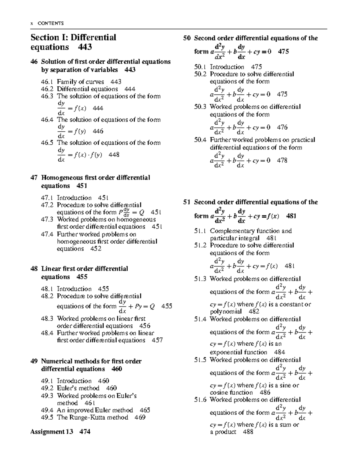 Bird higher engineering mathematics 2 - x CONTENTS Section I: Differential equations 443 46 ...