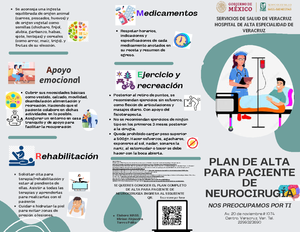 -Tríptico de plan de alta del paciente neurocirugía - Se aconseja una ...
