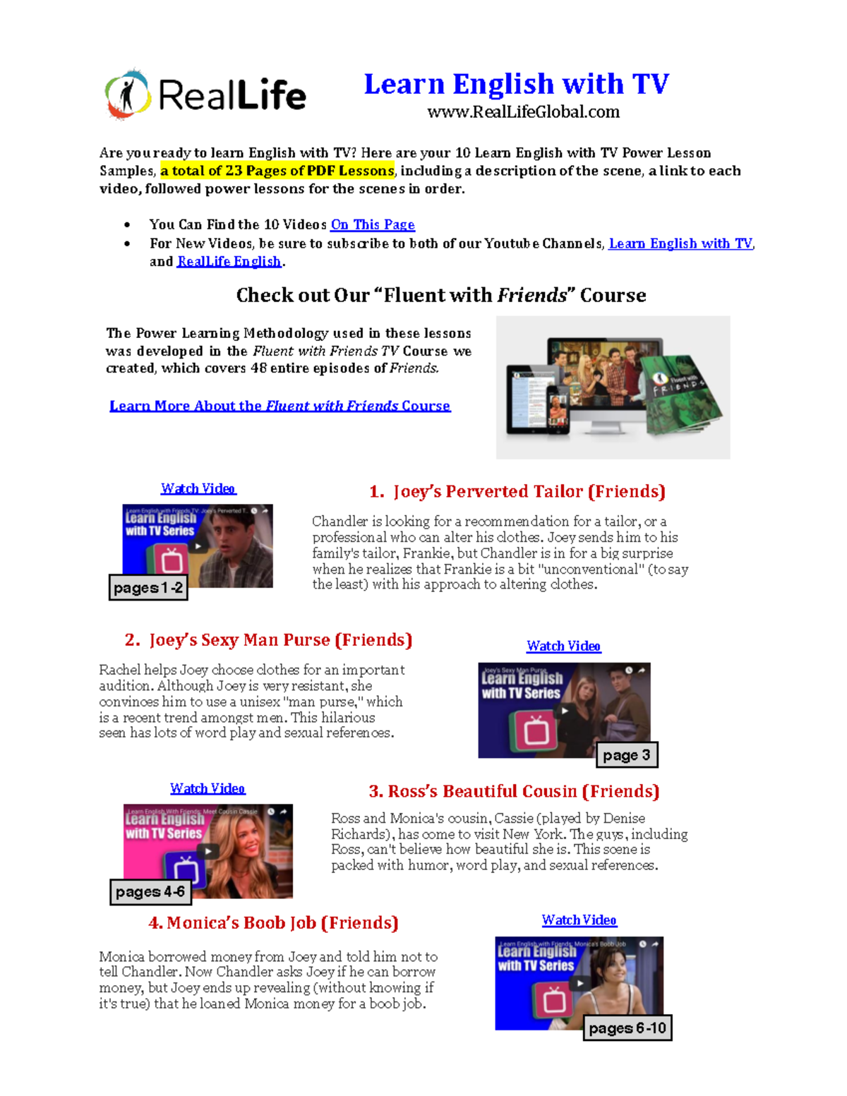Learn English with TV- 10 Lesson Packet - Learn English with TV ...