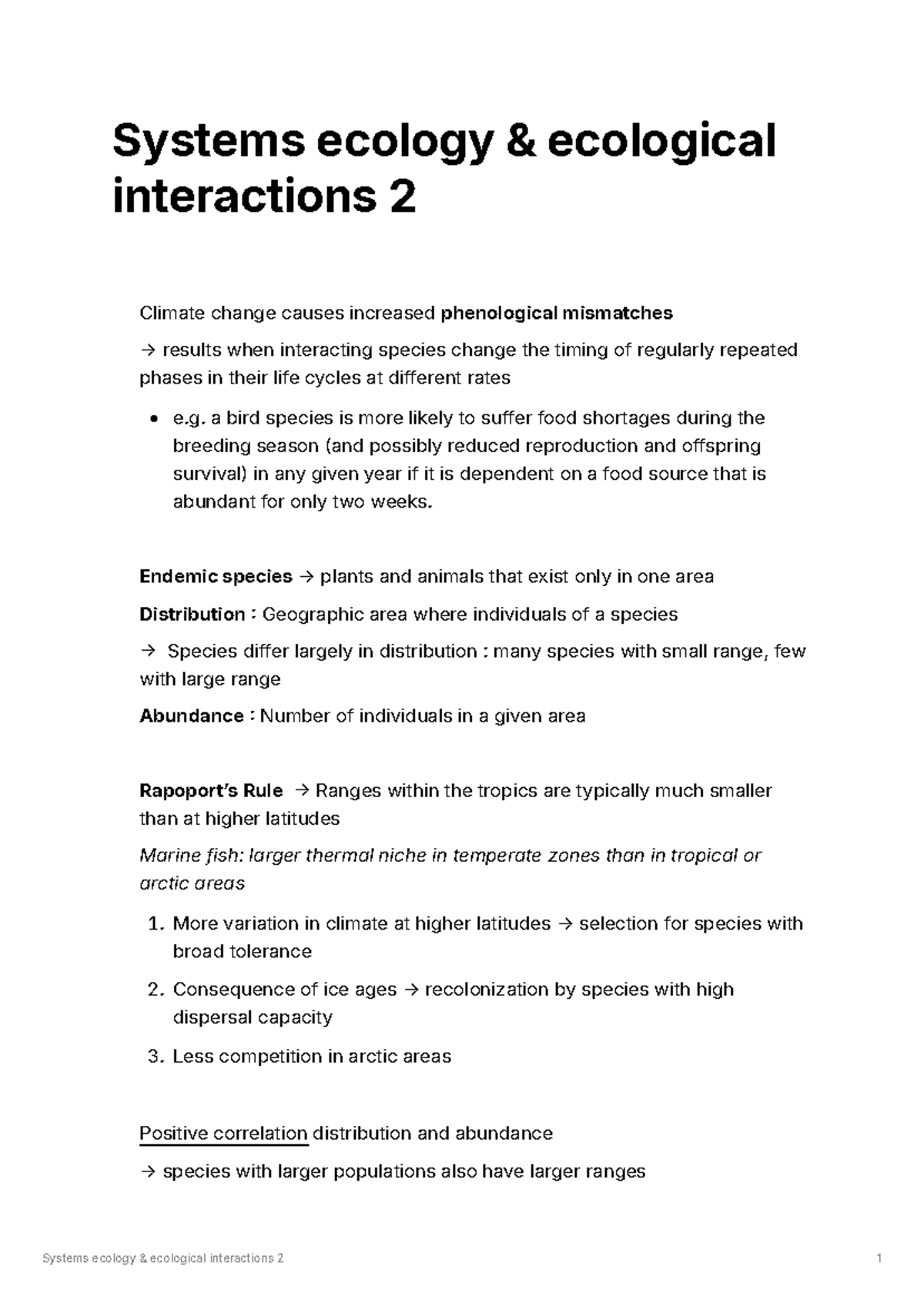 Systems ecology & ecological interactions 2 ...