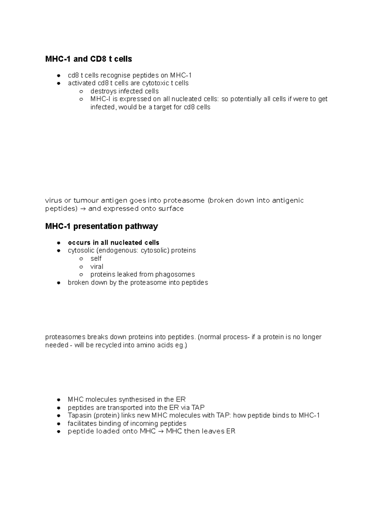 MHCI and II presentation pathway - MHC-1 and CD8 t cells cd8 t cells ...