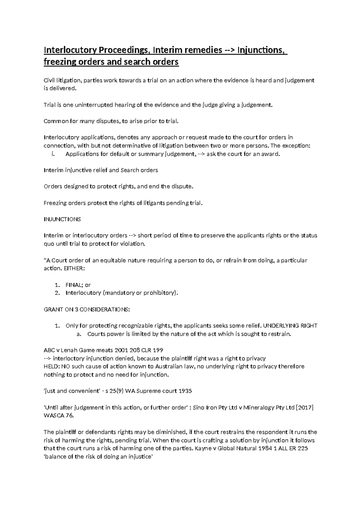Topic 8 - Interlocutory proceedings - Interlocutory Proceedings ...