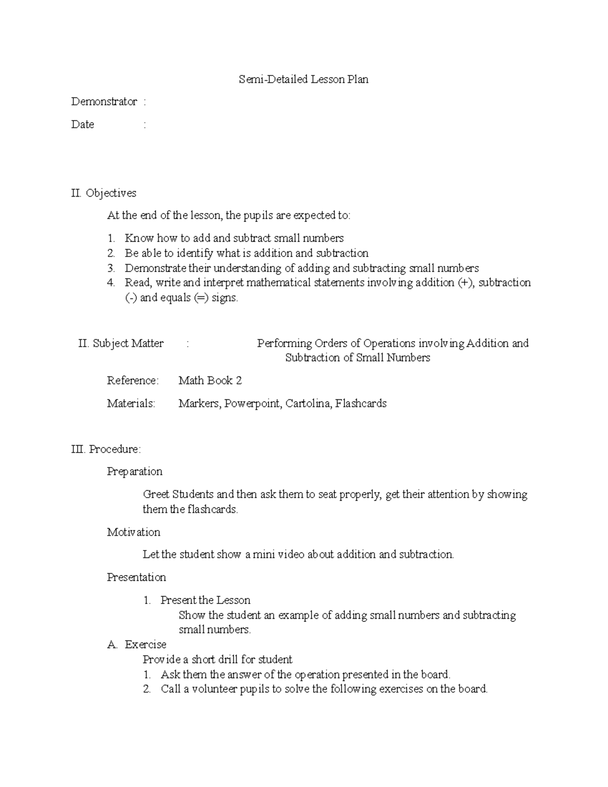 Performing Orders Of Operations Involving Addition And Subtraction Of