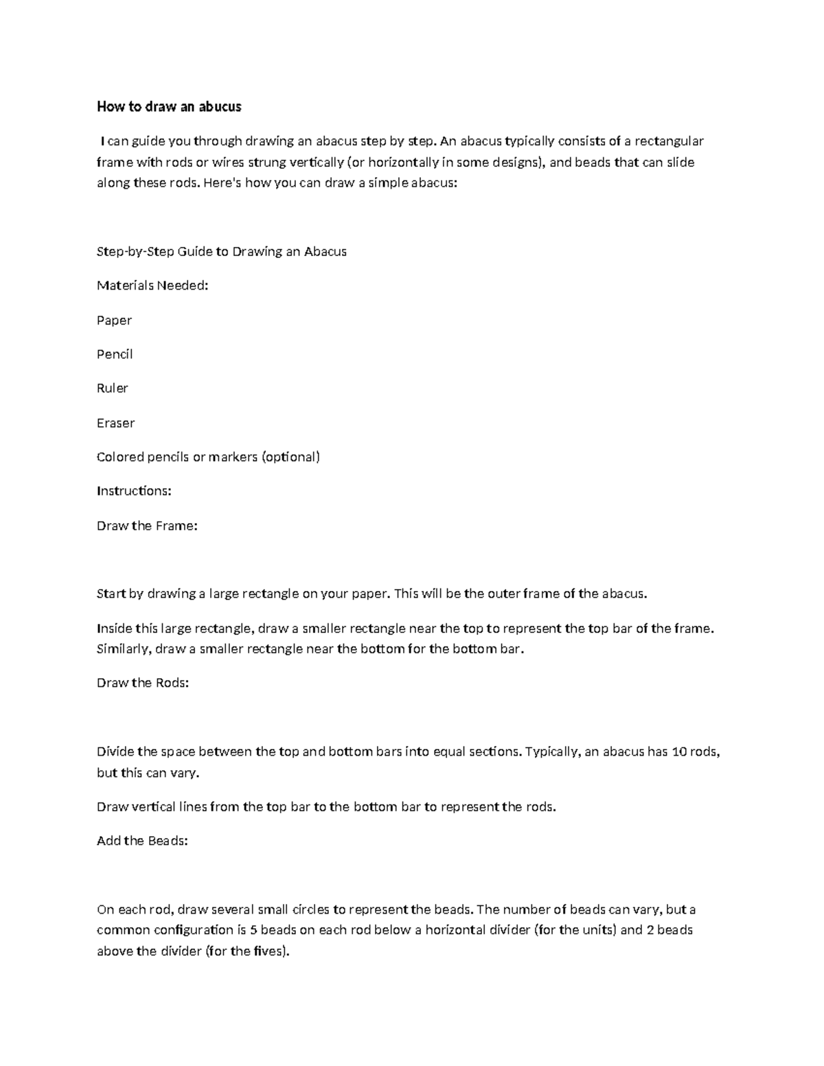 How to draw an abucus - Com - How to draw an abucus I can guide you ...