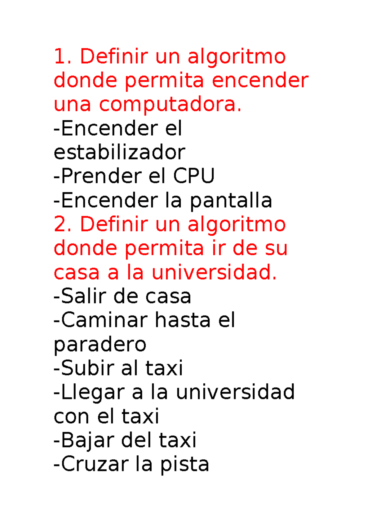 Ejercicio 1 - asdsad - 1. Definir un algoritmo donde permita encender ...