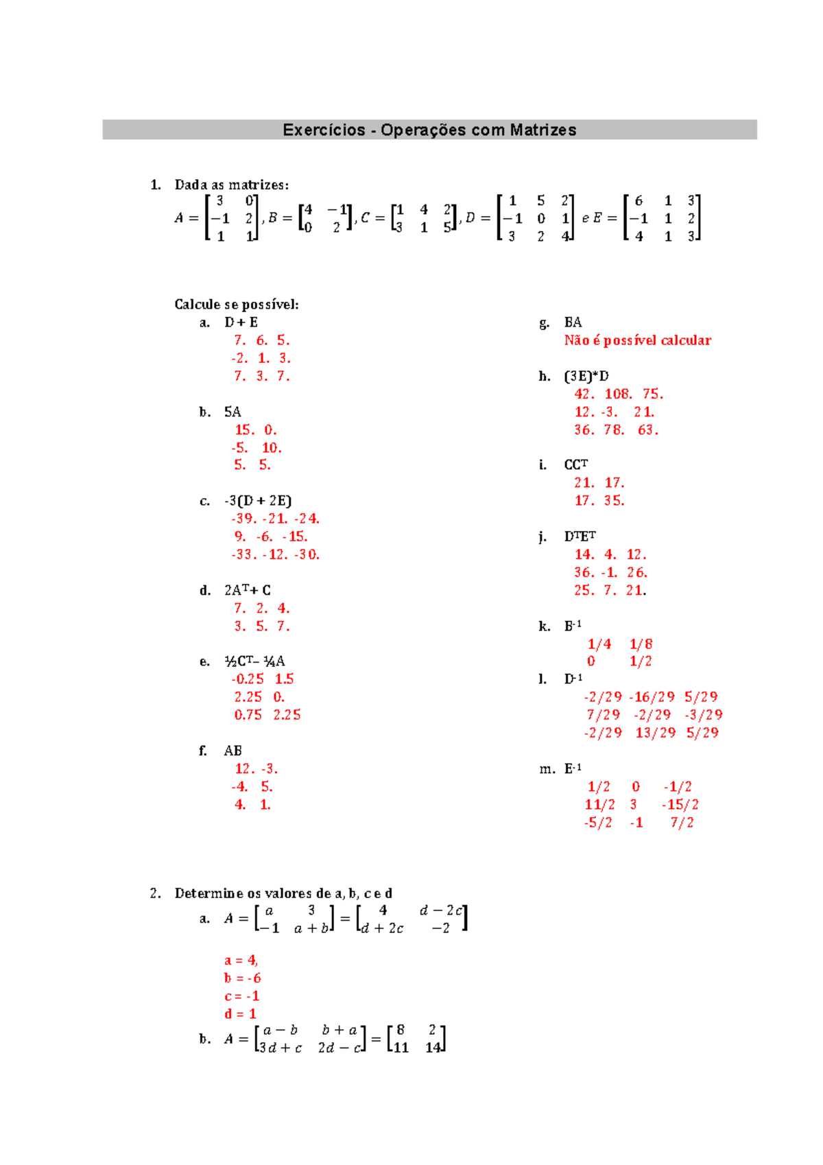 Exercícios-matrizes-06-Com-respostas v1 - Exercícios - Operações com ...