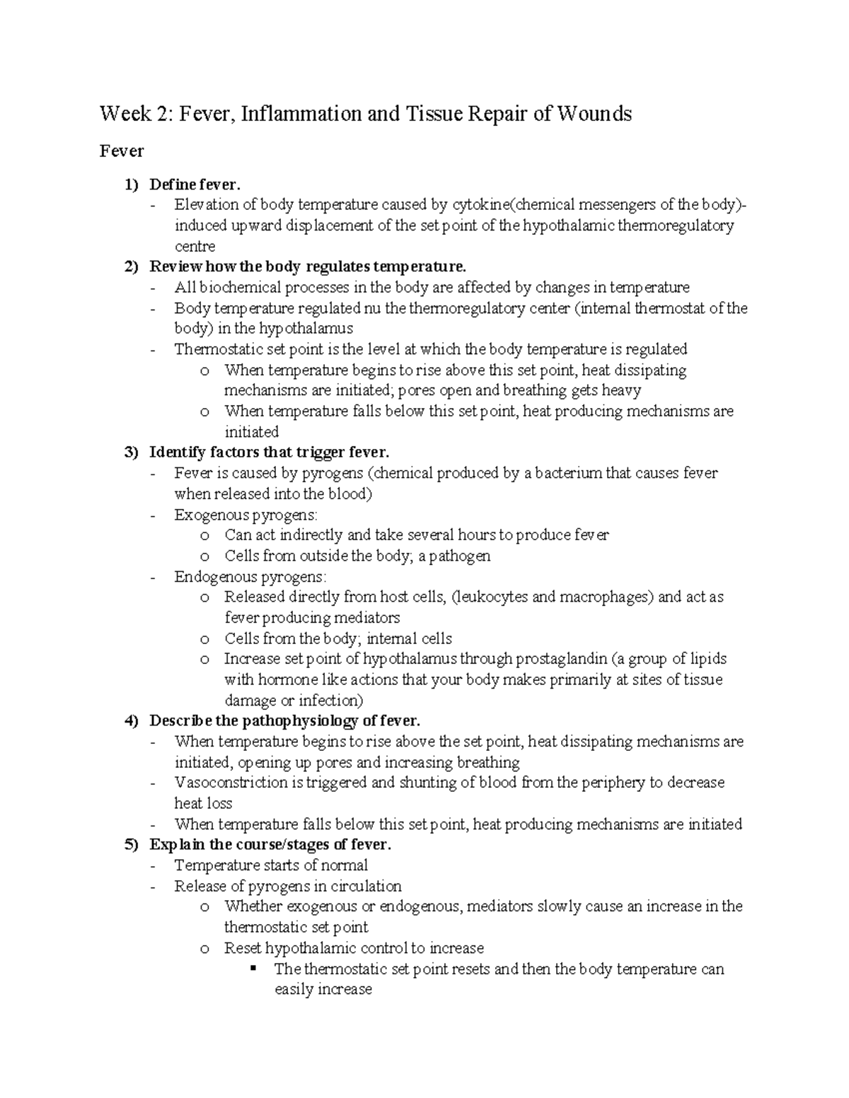 Week 2 Pathology - week 2 pathophysiology includes all the information ...