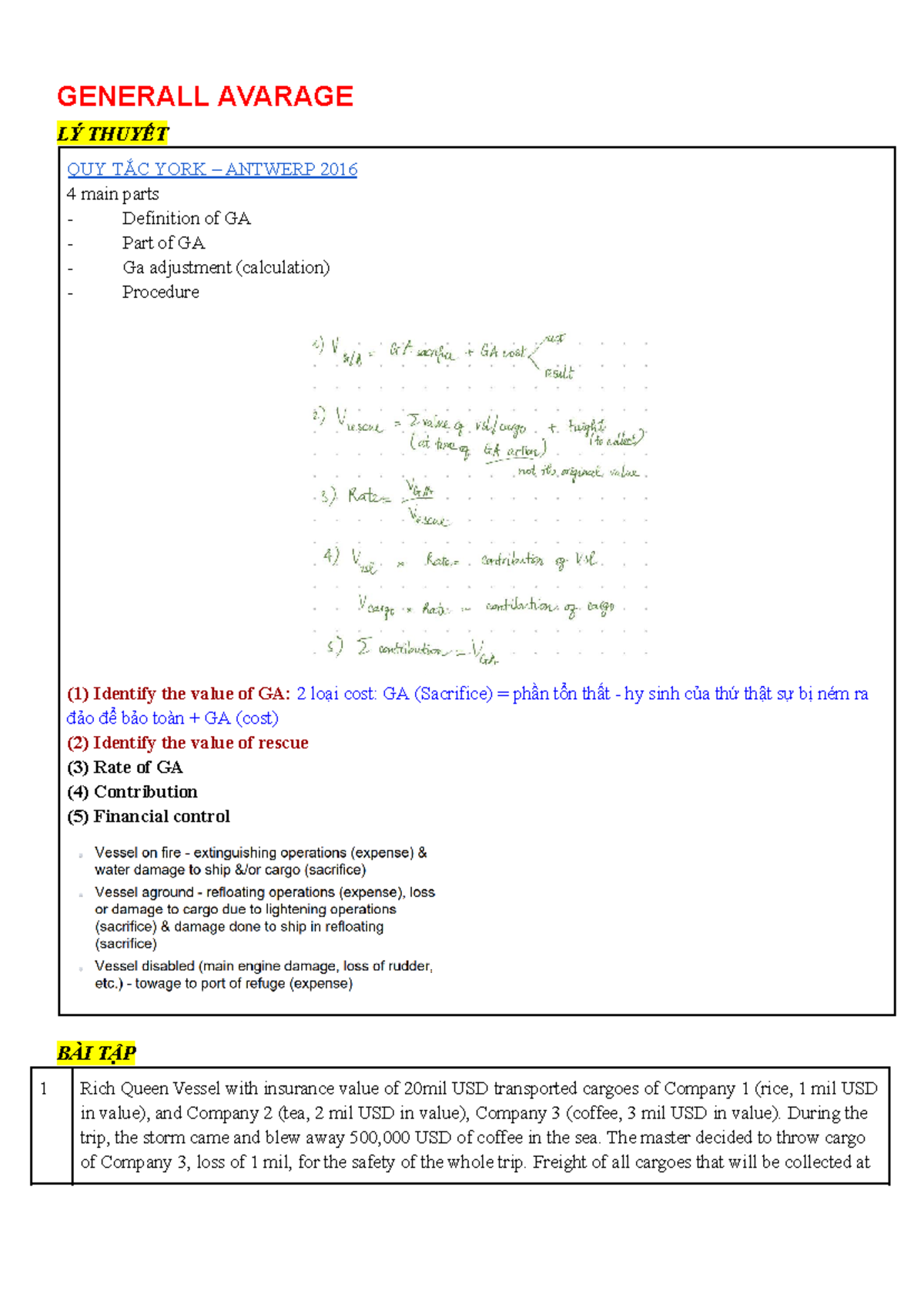 FULL DẠNG TOÁN + ORAL QUEST - Cô Ngà + Ngân K60 - GENERALL AVARAGE LÝ THUYẾT QUY TẮC YORK ...