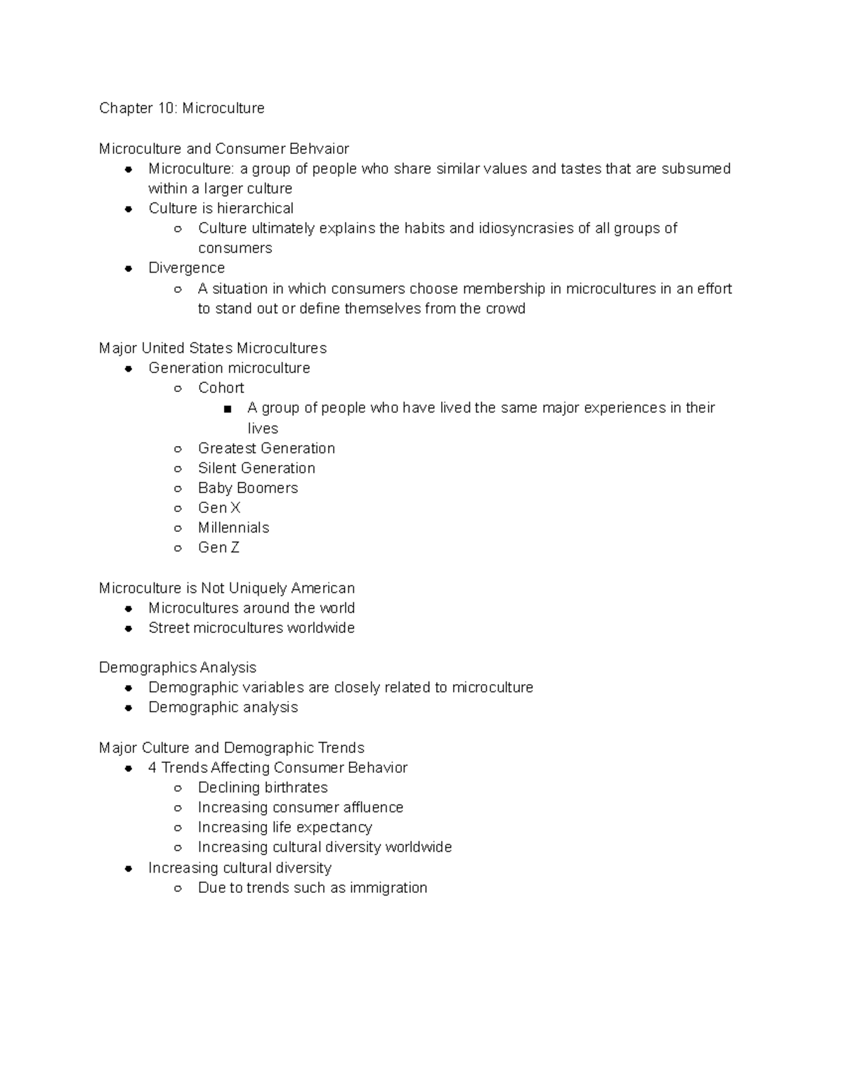 Day 14, Ch 10, 10 17 - Lecture Notes - Chapter 10: Microculture ...