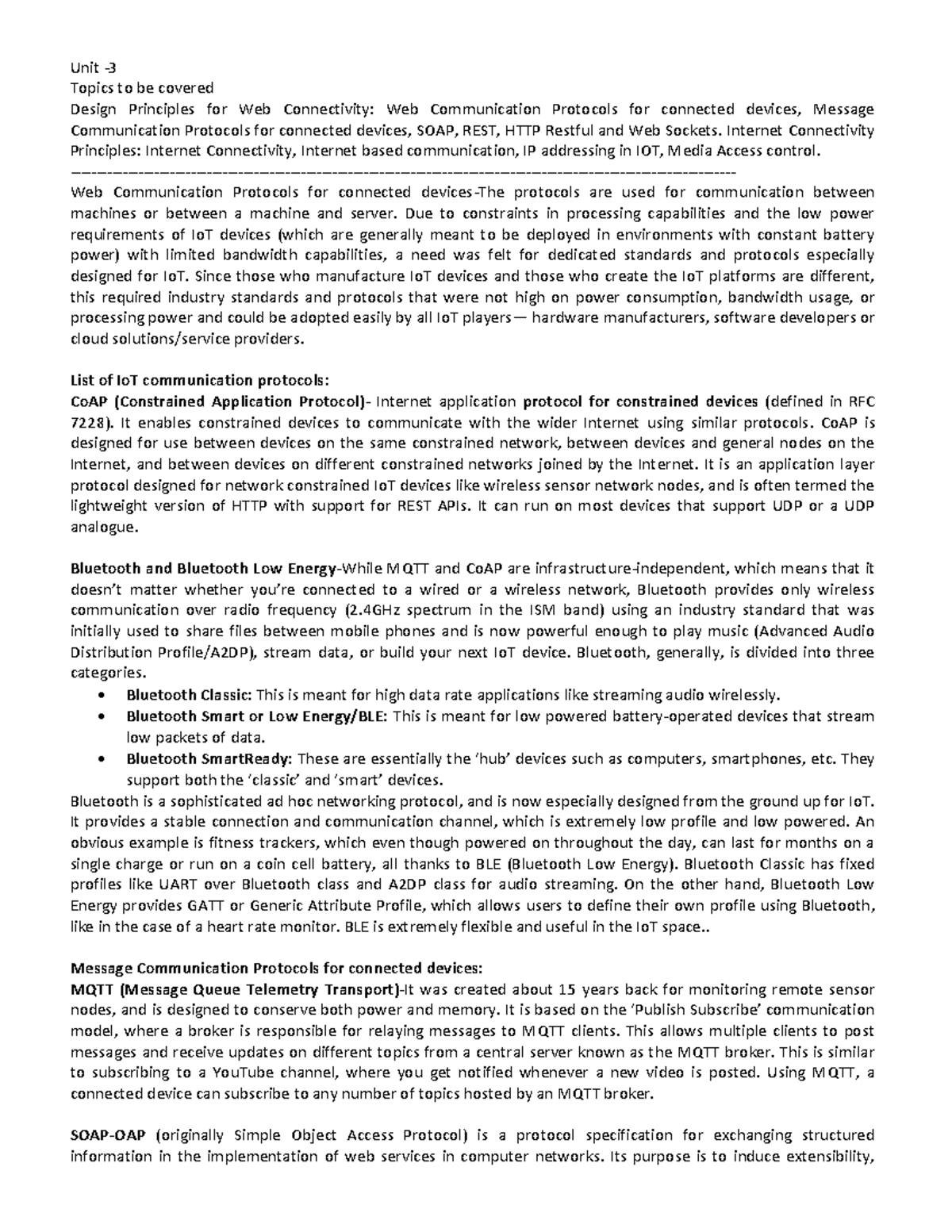 Unit 3 - Internet of Things - Unit - 3 Topics to be covered Design ...
