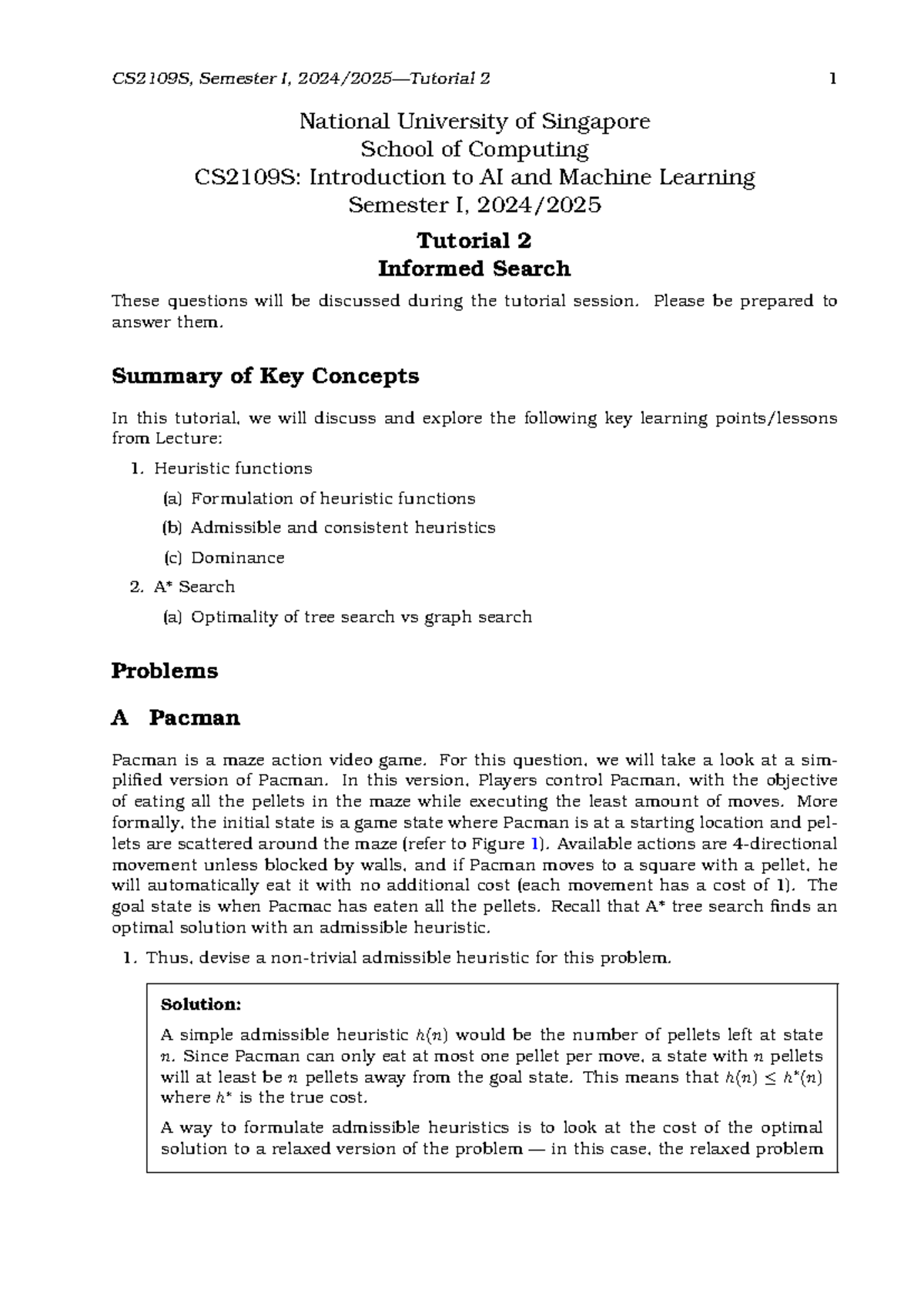 Tutorial 2-Solution - NIL - National University of Singapore School of Computing CS2109S: - Studocu